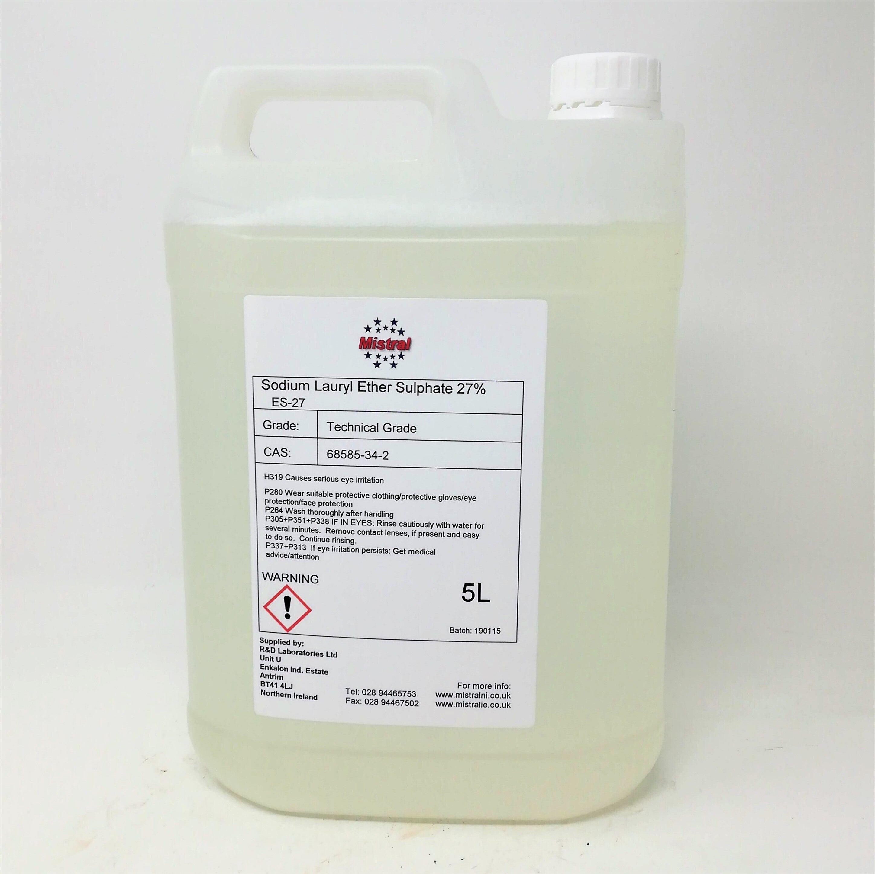 Buy SLES 27% Sodium Lauryl Ether (Laureth) Sulphate online UK Ireland ...